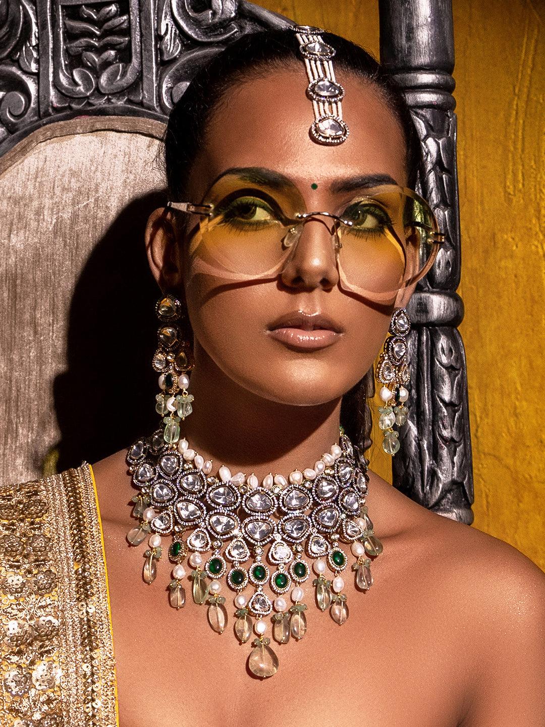 JBRB Glowing Fluoride Polki Bridal Set